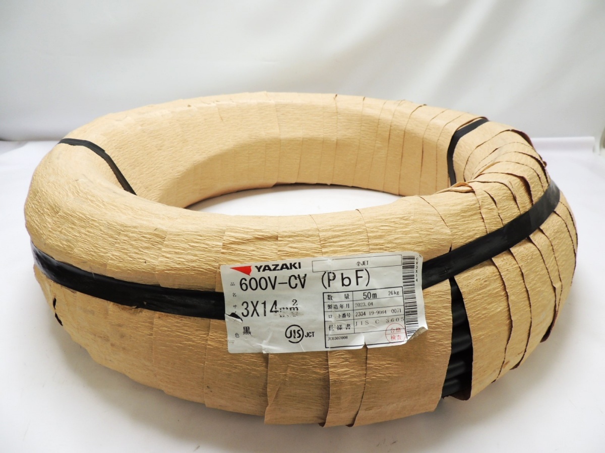 Yahoo!オークション - 未使用 YAZAKI ヤザキ 600V-CV (PbF) 3×14mm 50...