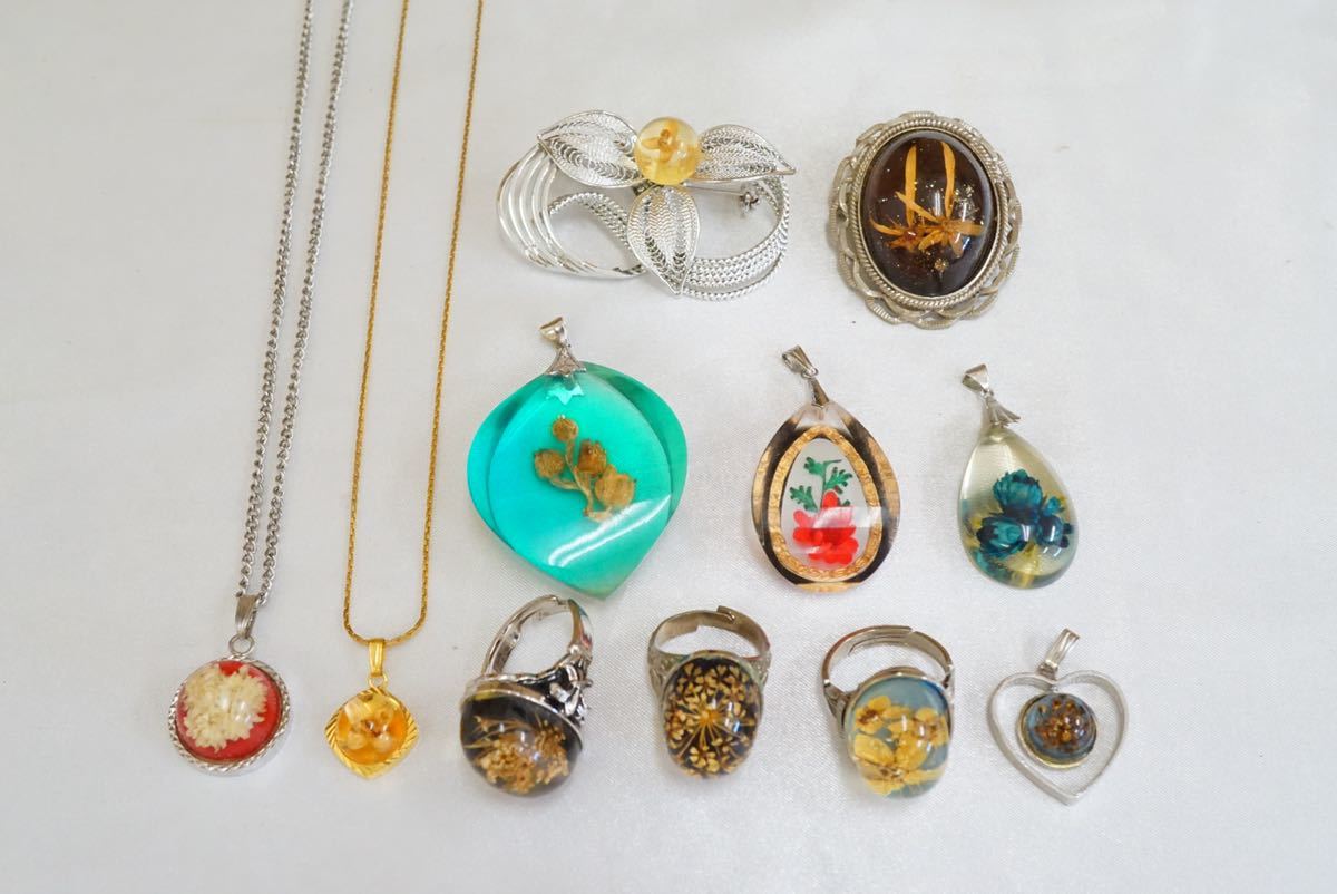 Yahoo!オークション - C274 水中花 ヴィンテージ ネックレス ペンダン...