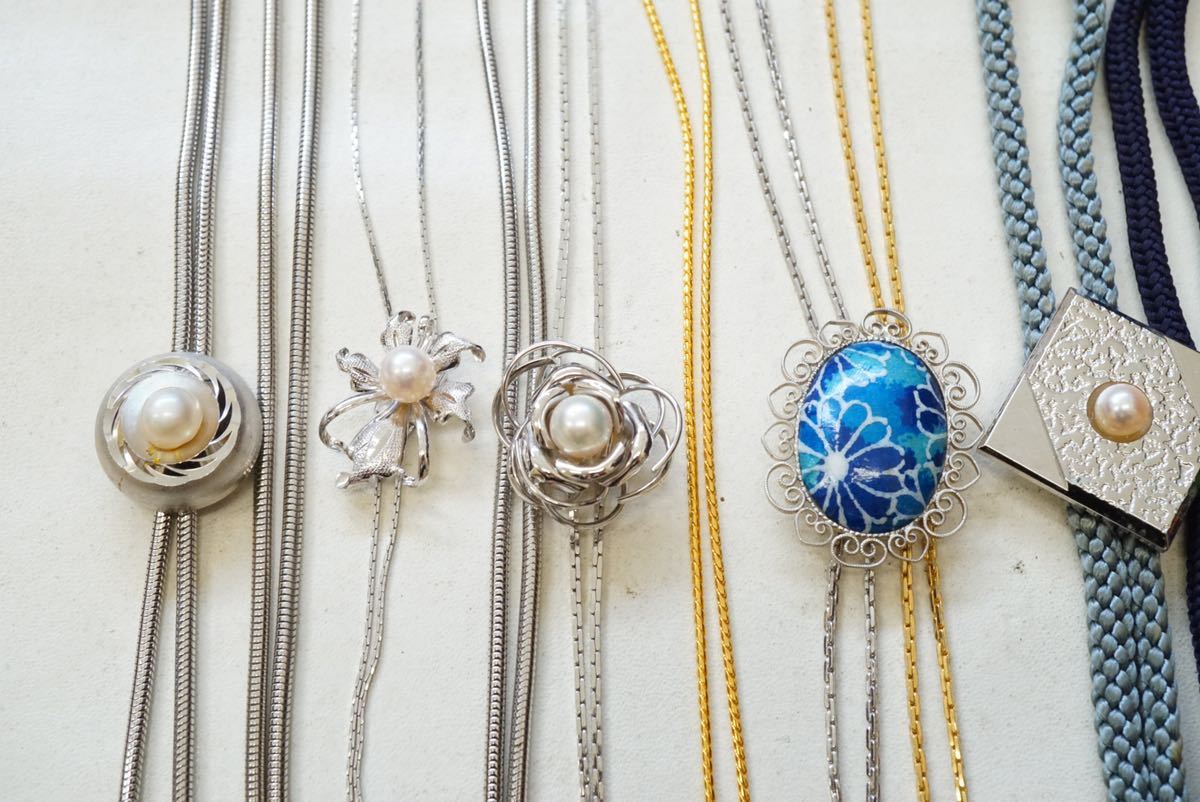 Yahoo!オークション - C367 本真珠 べっ甲 ヴィンテージ ループタイ ネ...