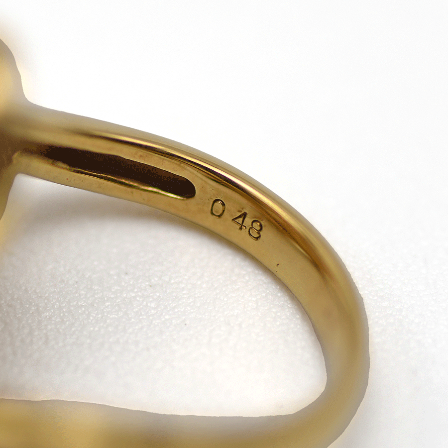 Yahoo!オークション - パールリング アコヤ真珠 指輪 3粒 K18 YG イエ...