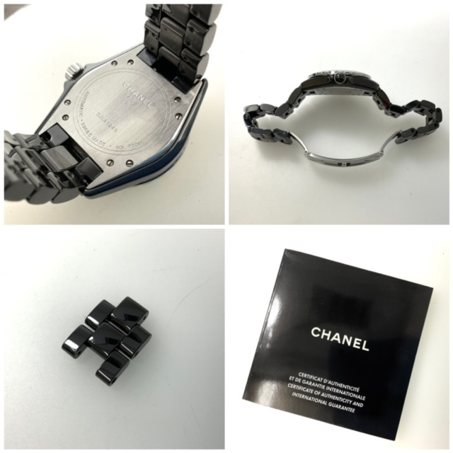 CHANEL】シャネル J12 腕時計 セラミック 黒 H0685 箱 コマ CHANEL】シャネル J12 腕時計 セラミック 黒 H0685 箱 コマ