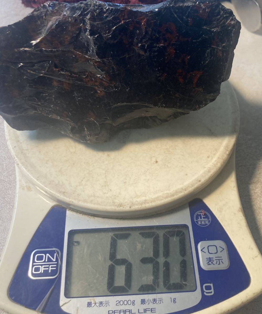 Yahoo!オークション - 北海道産天然十勝石原石630g[国産オブシディア...