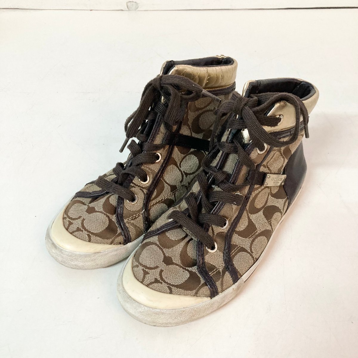 Yahoo!オークション - COACH コーチ ハイカット スニーカー シグネチ...