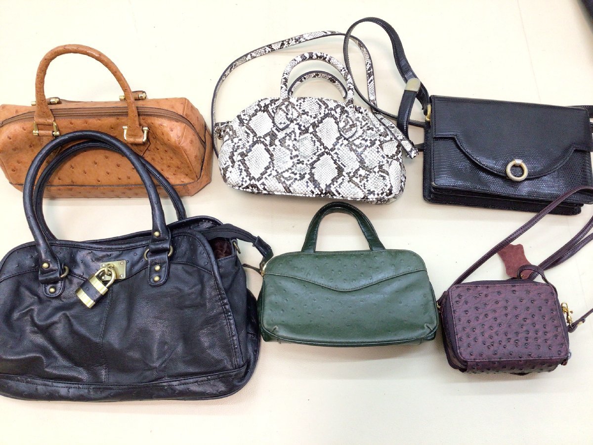 1円 エキゾチック レザーバッグ まとめ売り 27点 約16kg オーストリッチ クロコ 型押し 合成皮革等 ハンドバッグ ショルダー 現状品(ハンドバッグ)｜売買されたオークション情報 ...
