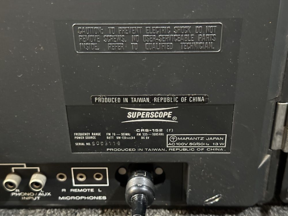 Yahoo!オークション - 80 希少 MARANTZ ラジカセ SUPERSCOPE CRS-152