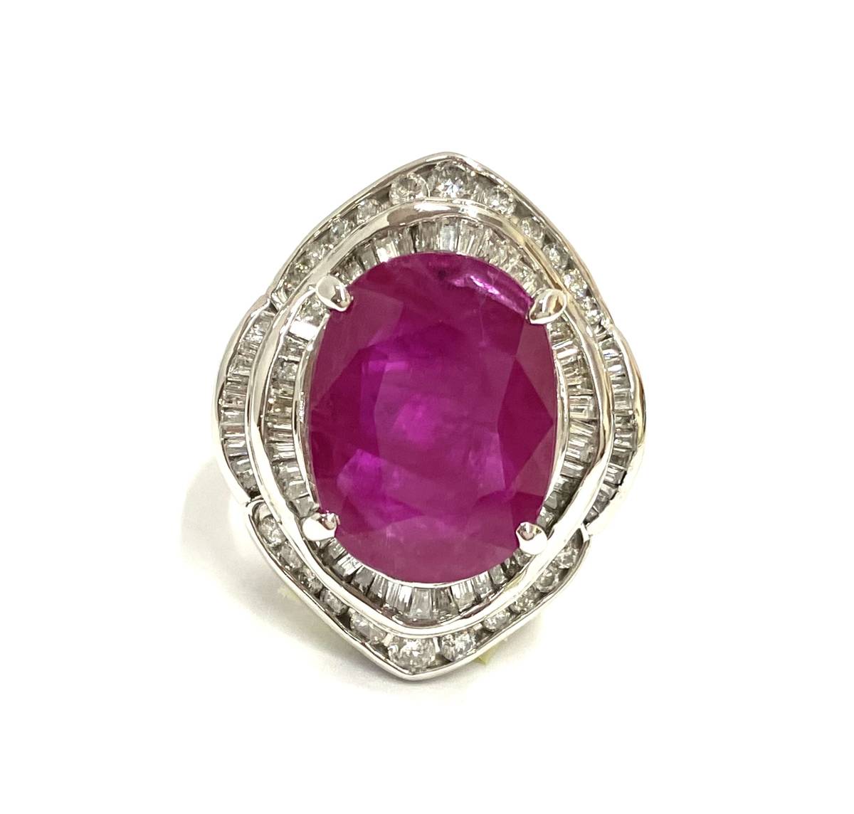 Yahoo!オークション - Pt900 天然ルビー8.058ct ダイヤ1.71ct リング ...