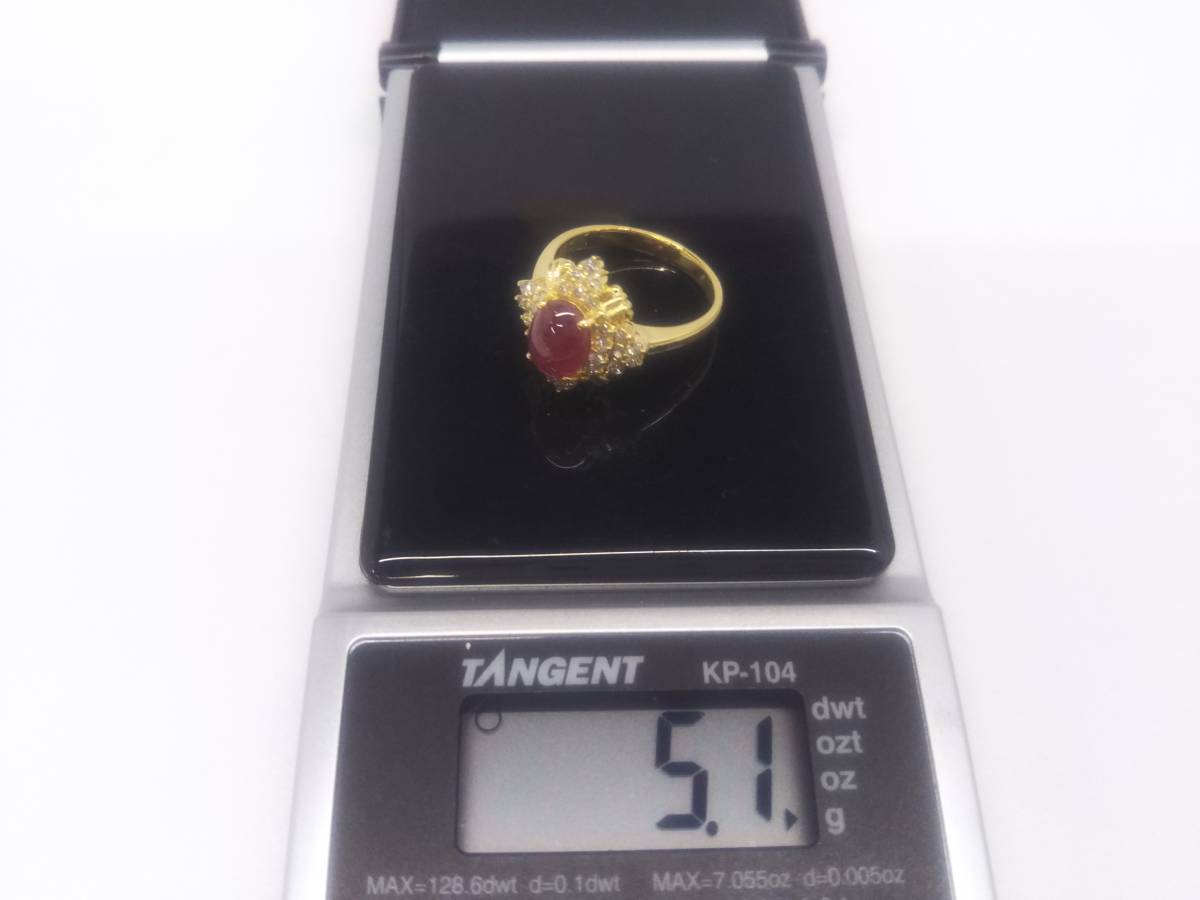Yahoo!オークション - K18 イエローゴールド ダイヤモンド0.37ct 11号 ...