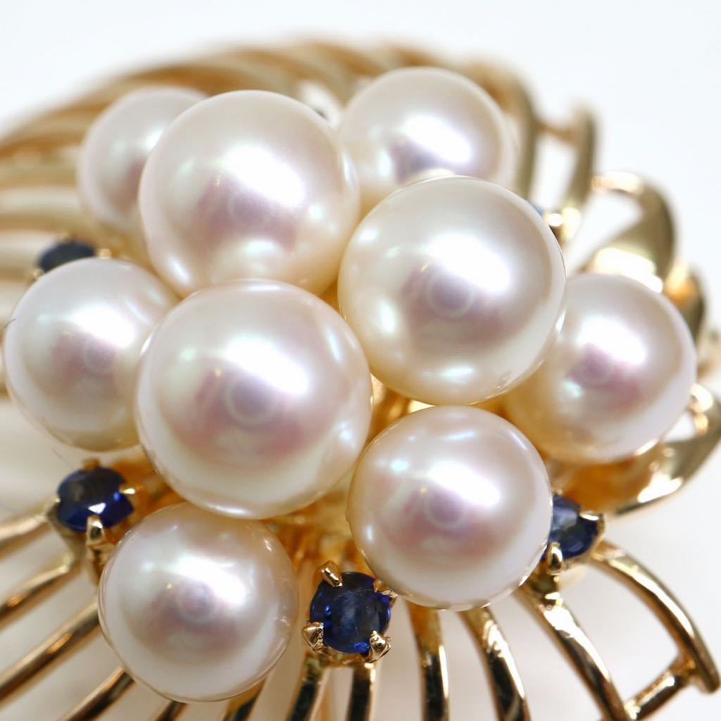 TASAKI 田崎真珠 K14 アコヤ本真珠/天然サファイアブローチ S 7.7g 5.0-5.5mm珠 パール pearl sapphire jewelry ジュエリー EC4/EC4(田崎 ...