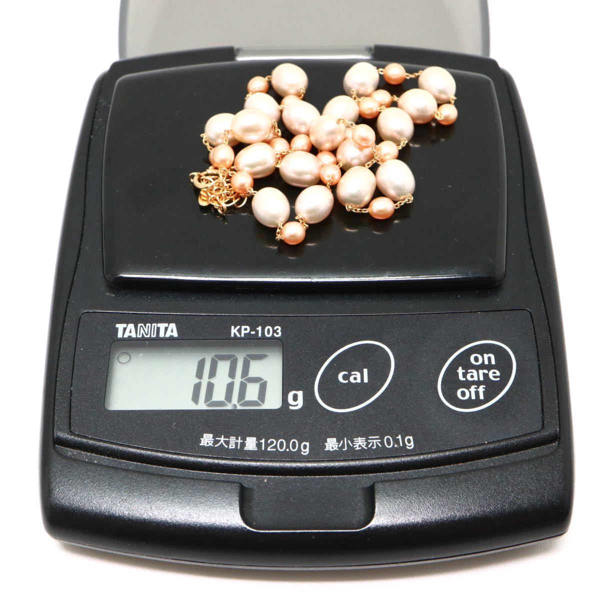 Yahoo!オークション - K18 淡水パールステーションネックレス S 10.6g...