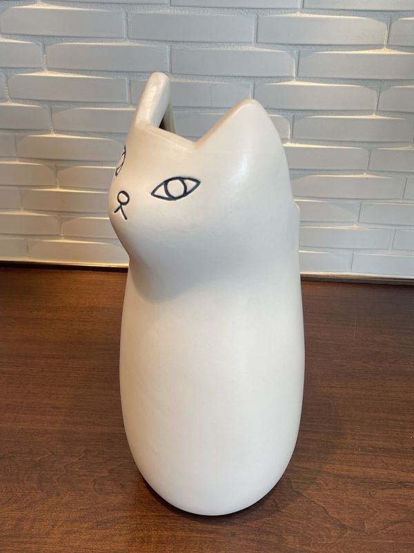 新品 アンブレラスタンド 傘立て ネコ 猫 陶器製 高さ34.5cm 新品 アンブレラスタンド 傘立て ネコ 猫 陶器製 高さ34.5cm