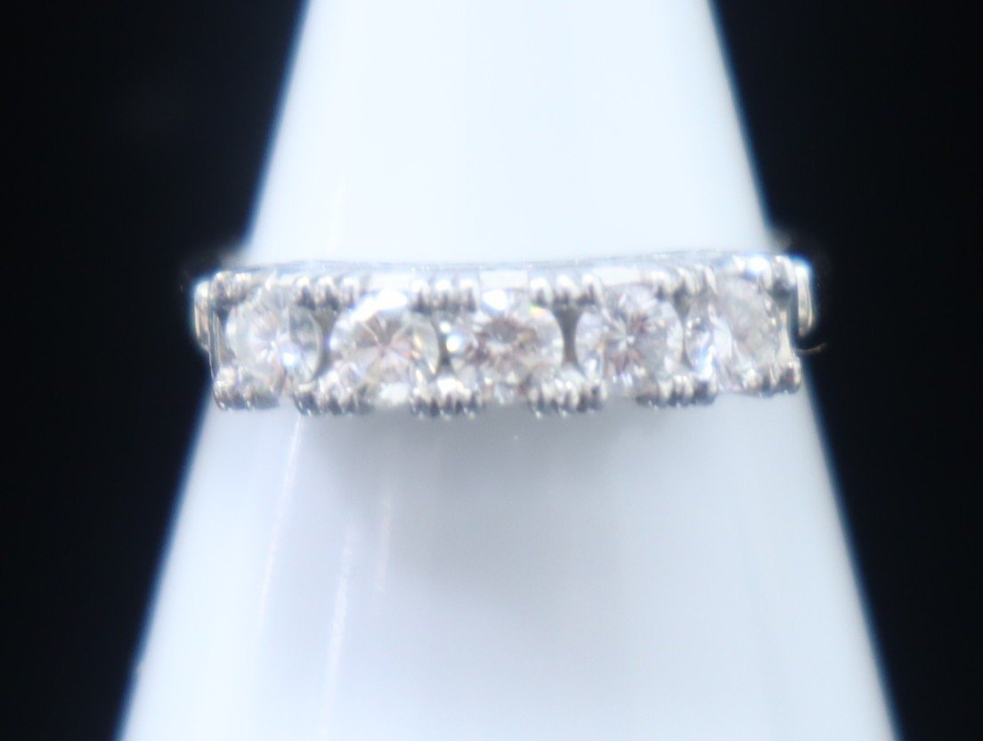 Yahoo!オークション - Pt900 0.55 刻印 ダイヤ 石付 指輪 約11号 総重...