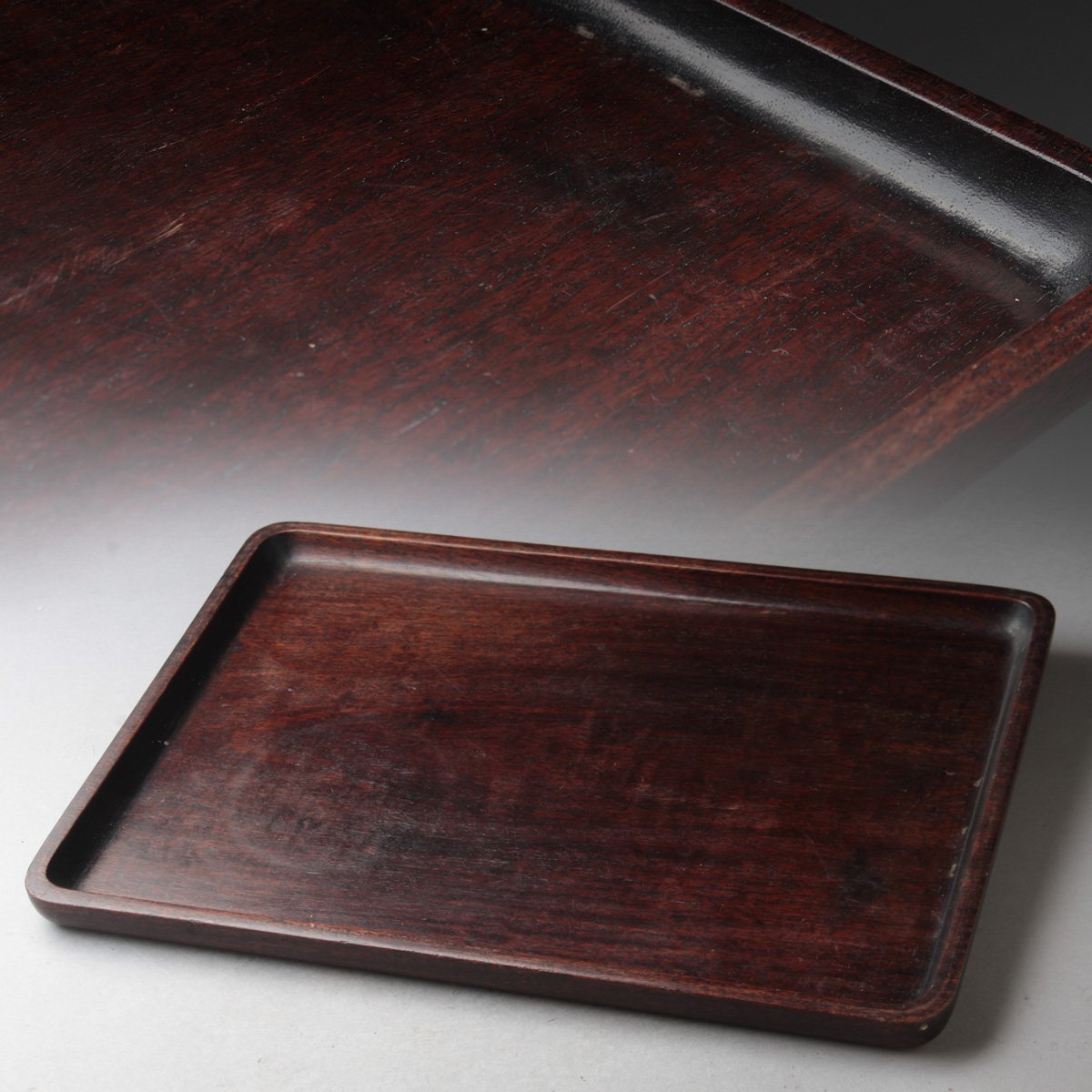 Yahoo!オークション - HZ860 時代 唐木盆 幅36.5cm 重765g・唐木刳貫煎...