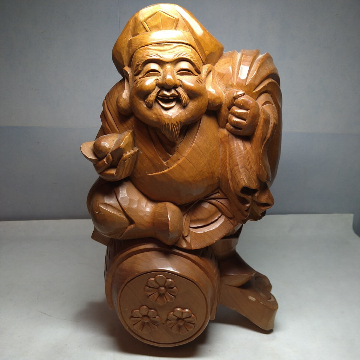 Yahoo!オークション - a-1298 天然木 木彫り 大黒天 高さ35cm郷土玩具 ...