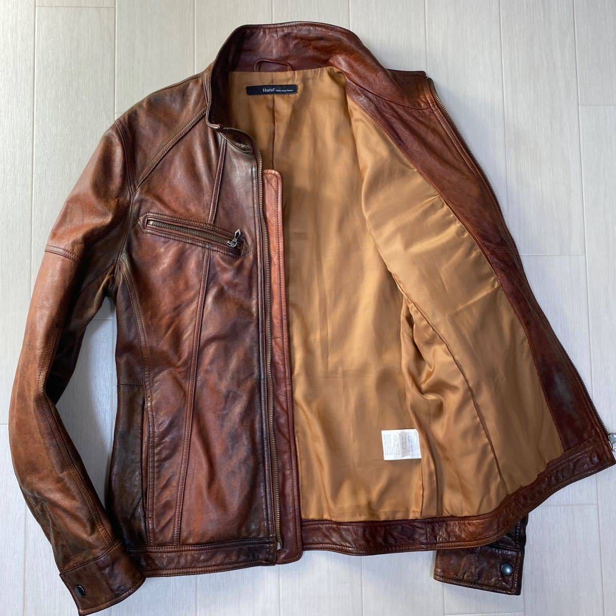 Yahoo!オークション - 【ハルフ/Haruf】アンティーク色むら加工 羊革(...