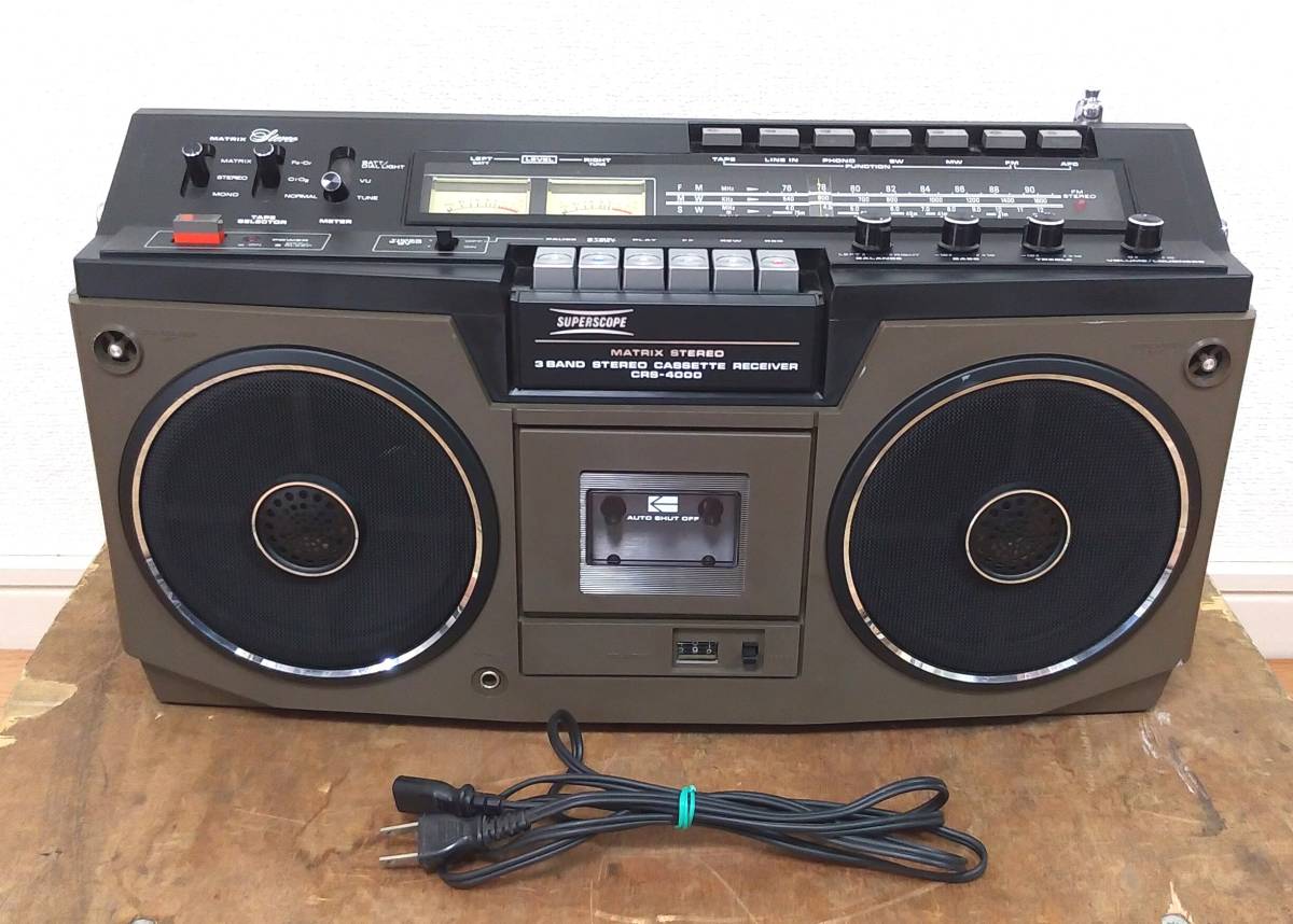 CB56 マランツ Marantz 当時物 動作 スーパースコープ CRS-4000 ラジカセ FM AM SW 3バンド ステレオ ラジオ カセット SUPERSCOPE(ラジカセ)｜売買さ ...