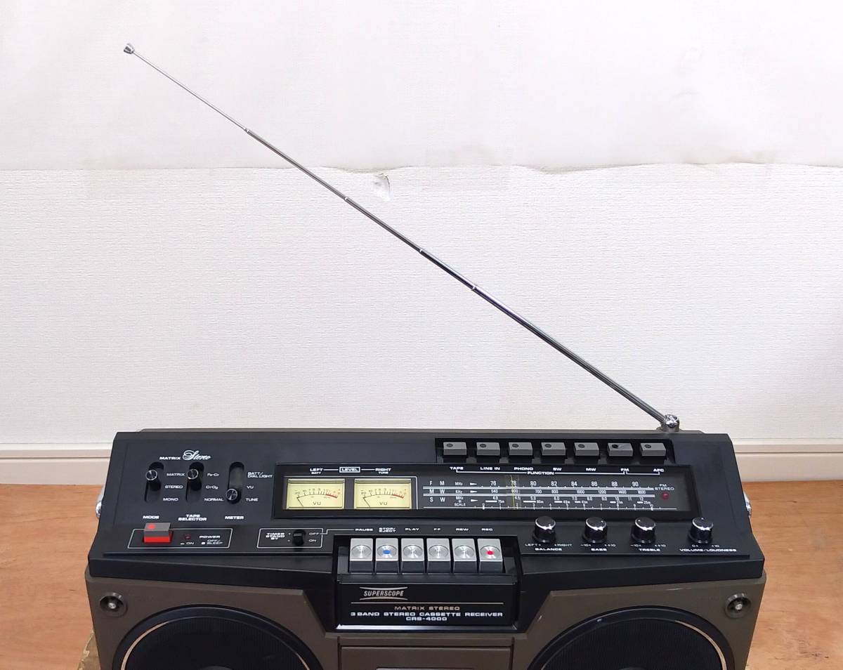 CB56 マランツ Marantz 当時物 動作 スーパースコープ CRS-4000 ラジカセ FM AM SW 3バンド ステレオ ラジオ カセット SUPERSCOPE(ラジカセ)｜売買さ ...