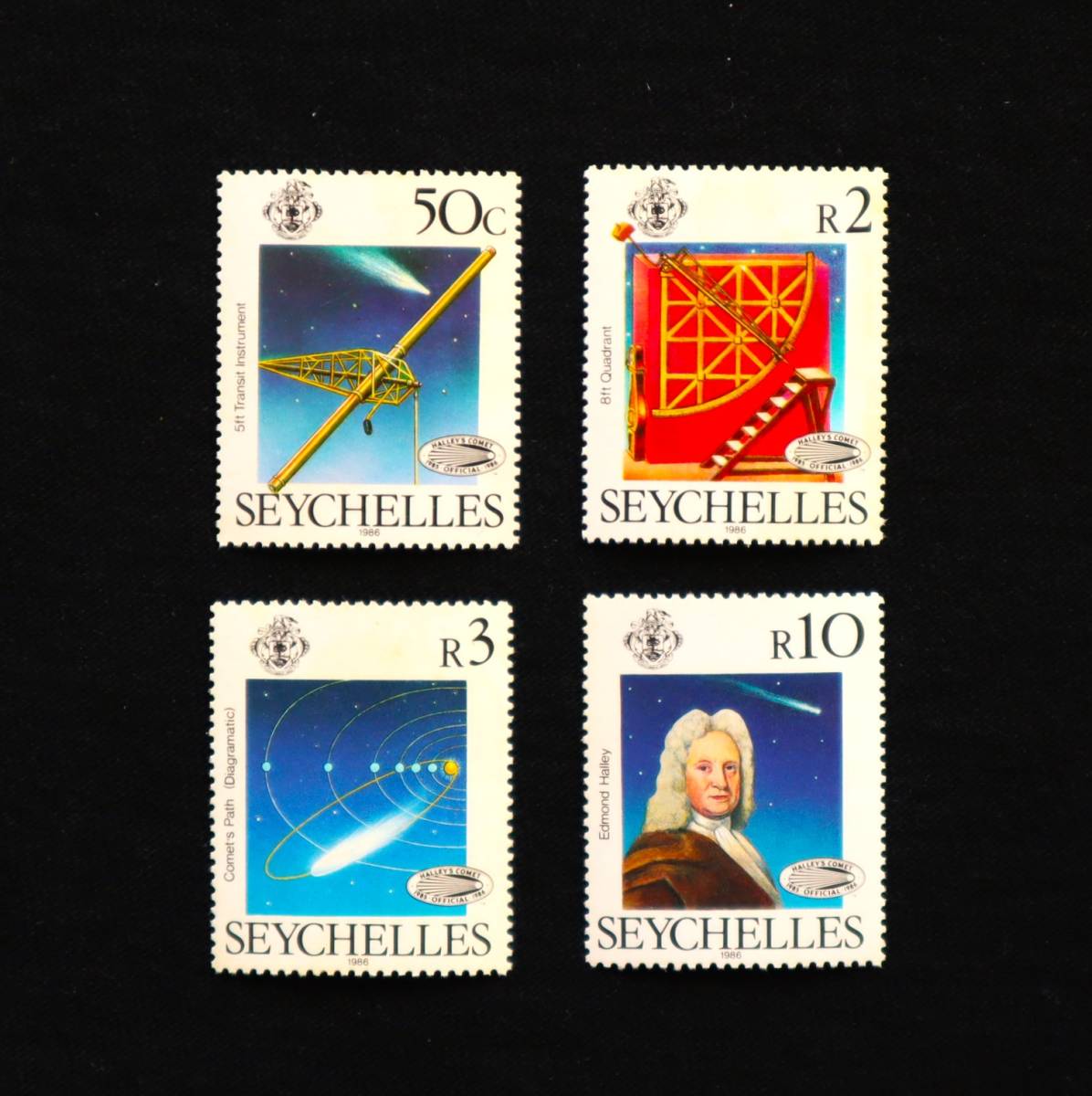 Yahoo!オークション - A189 セーシェル 1986 ハレー彗星 4種 単片切手4...