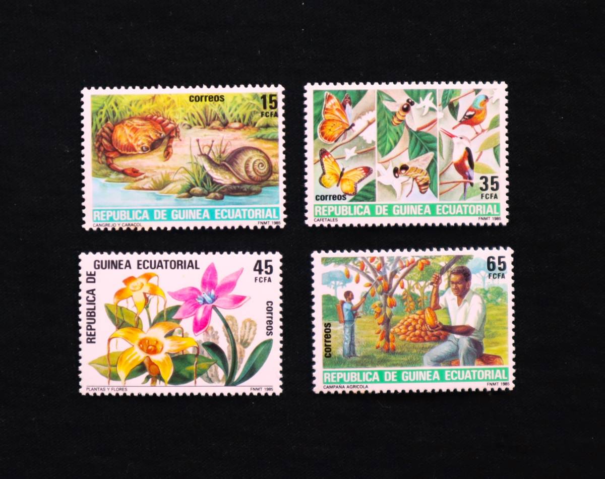 Yahoo!オークション - A193 赤道ギニア 1985 カニとカタツムリ 昆虫 農...