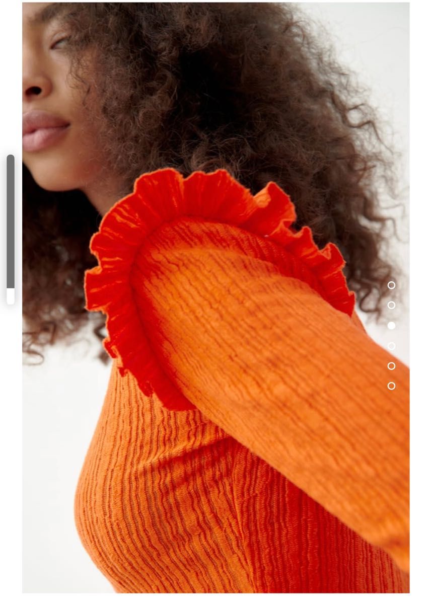 ZARA ザラ フリルトリム カーディガン オレンジ L|Yahoo!フリマ ZARA ザラ フリルトリム カーディガン オレンジ L|Yahoo!フリマ