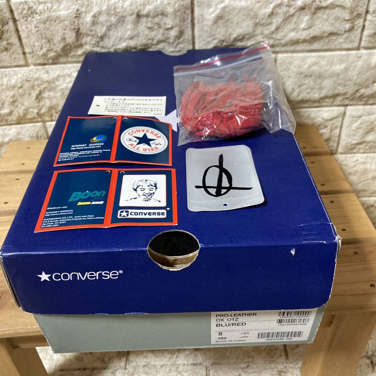 Yahoo!オークション - コンバース×BOON プロレザー 「BLUE/RED」 26cm...