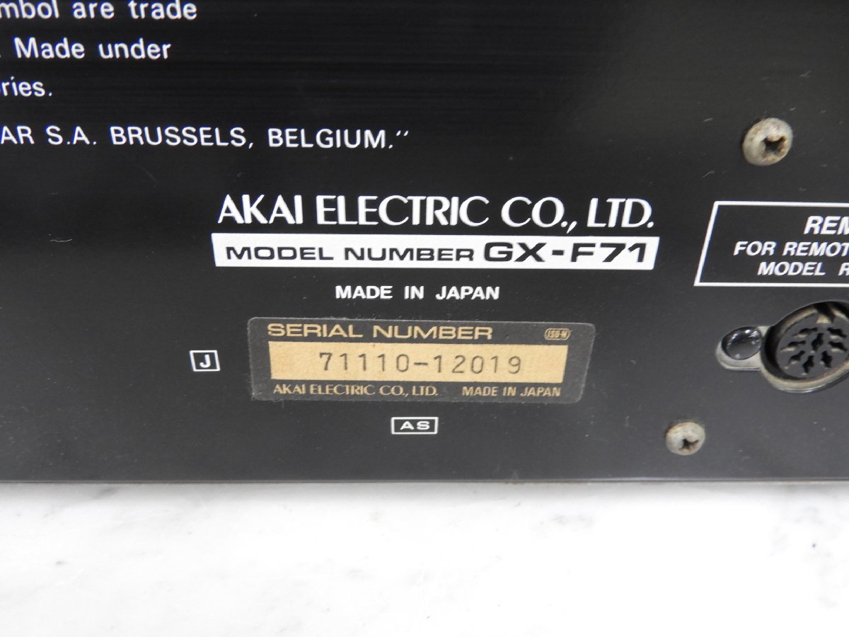 Yahoo!オークション - AKAI アカイ カセットデッキ GX-F71 ジャンク