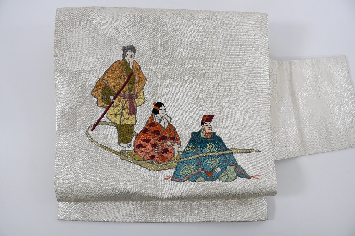 Yahoo!オークション - 名古屋帯 人物文様 旅 船 帯丈358cm 着物屋 ne-5...