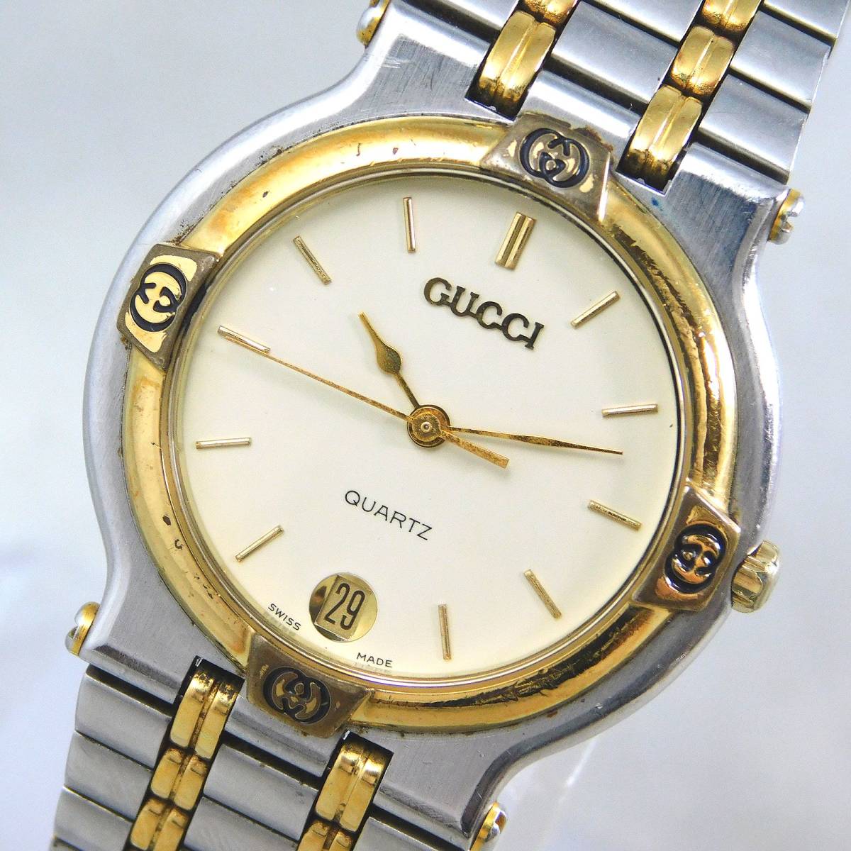 Yahoo!オークション - 稼働 グッチ 9000M メンズ 腕時計 クオーツ GUCC...