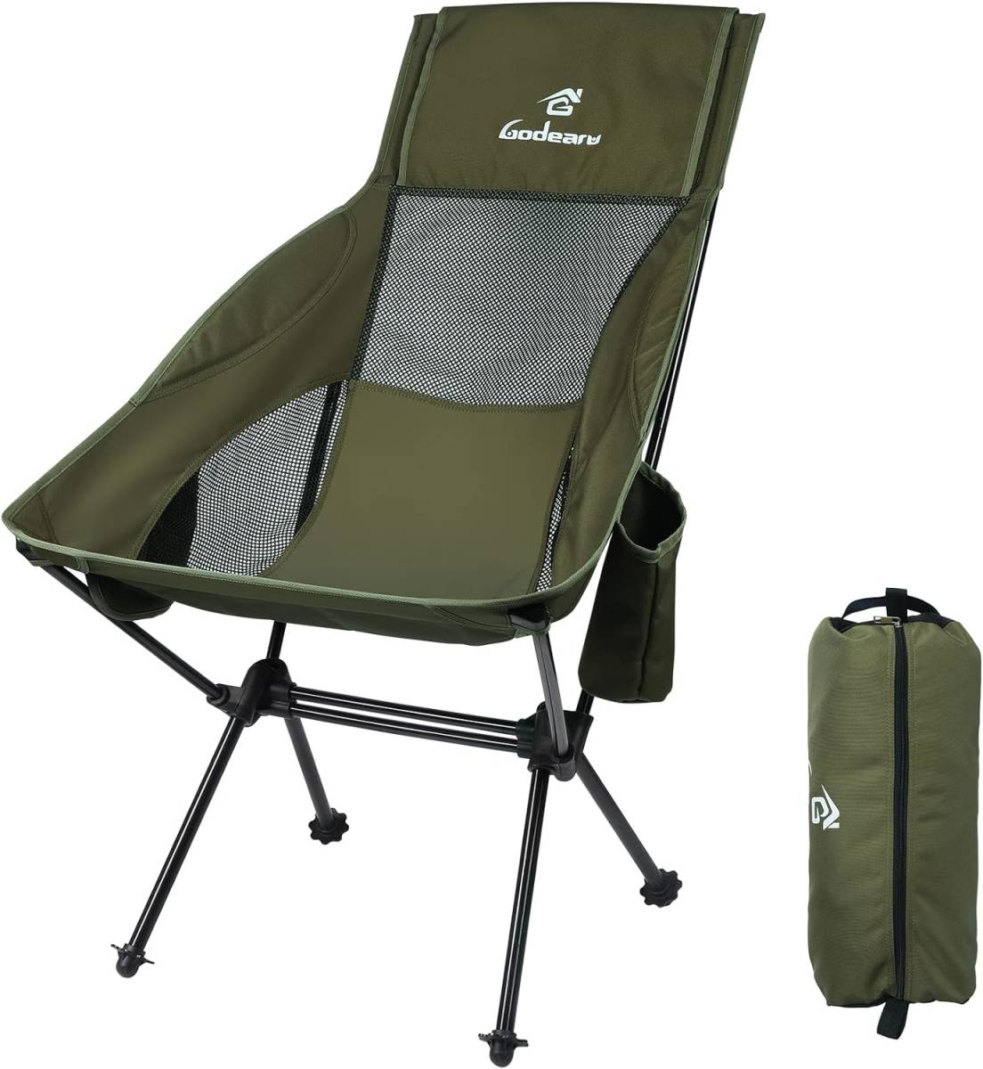 Yahoo!オークション - GODEARU アウトドアチェア オリーブグリーン 静...
