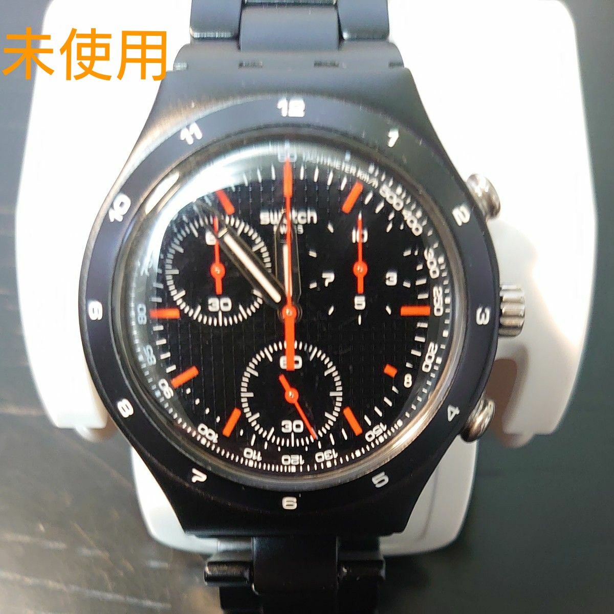 swatch irony クロノグラフ 未使用 アルミニウム ブラック 稼働 swatch irony クロノグラフ 未使用 アルミニウム ブラック 稼働