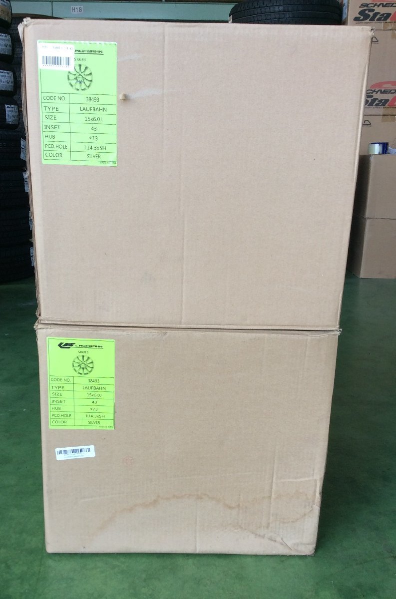 代購代標第一品牌－樂淘letao－☆【新品未使用/4本セット価格】ラウフバーン 15X6.0J 5/114 43 展示品 シルバー スタッドレスなどに☆