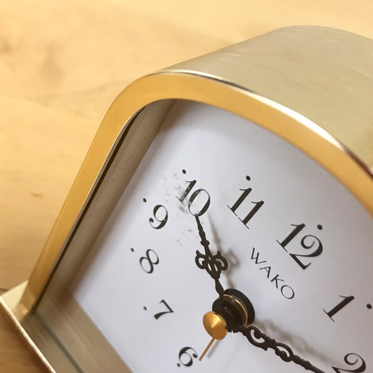 代購代標第一品牌－樂淘letao－MO 未使用 銀座和光 WAKO クロック 置き時計 QP930 金/ゴールド 時計 目覚まし時計 置時計 アンティーク GINZA WAKO 取扱説明書付き