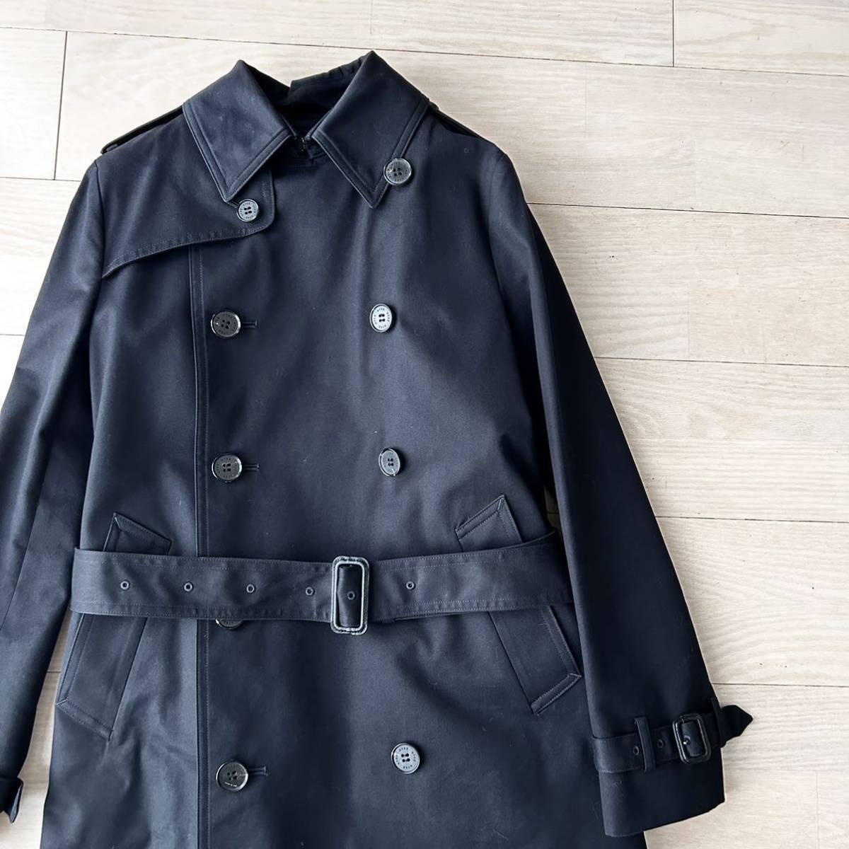 Yahoo!オークション - 美品 HYKE ハイク トレンチコート ネイビー サイ...