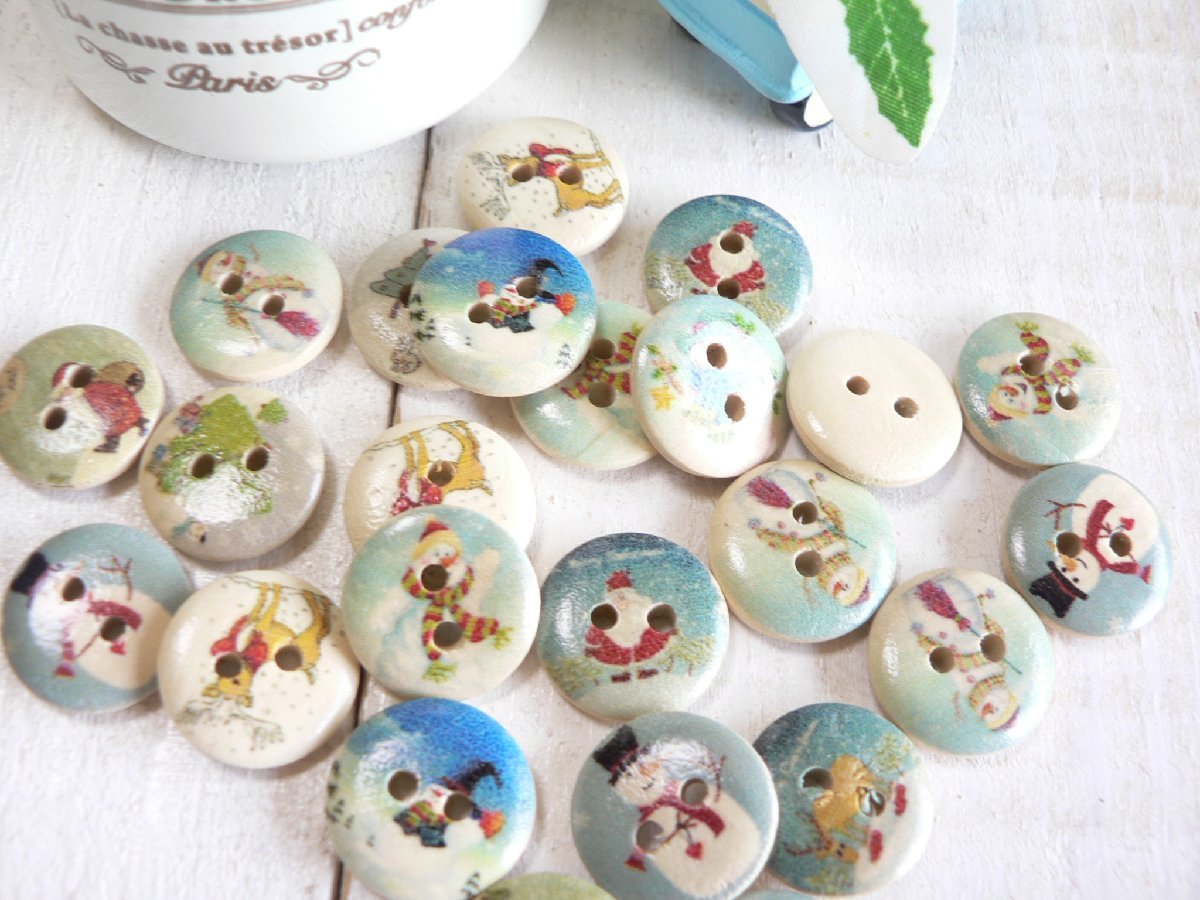 ボタン 木のボタン クリスマス サンタ トナカイ 雪だるま 15mm ウッド 手芸 10個 #1318(ボタン)｜売買されたオークション情報、yahooの商品情報をアーカイブ公開 ...