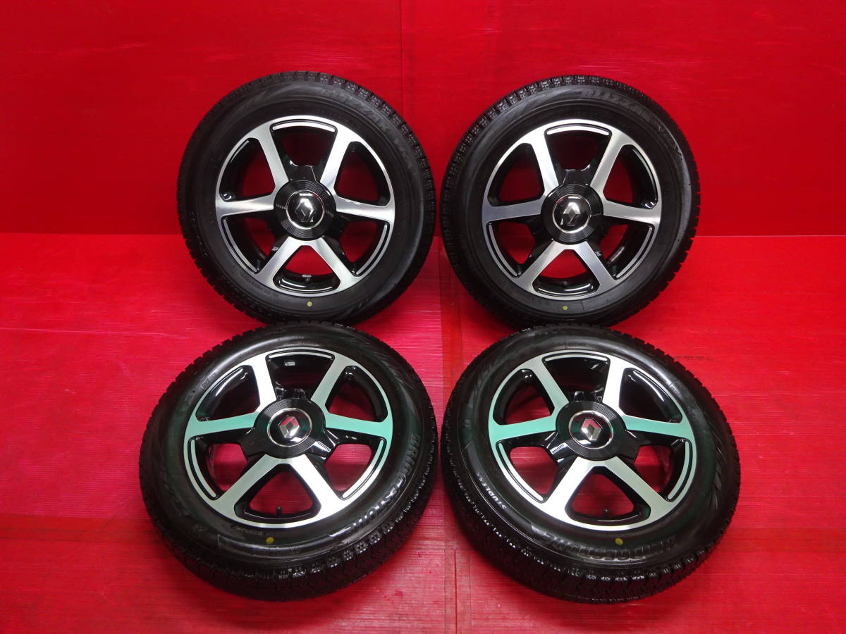 2本イボ付き ルノー トゥインゴ純正15インチホイール 4本 5J +38 5.5J +36 4H 100 BS BLIZZAK VRX2 VRX 165/65R15 185/60R15 ...