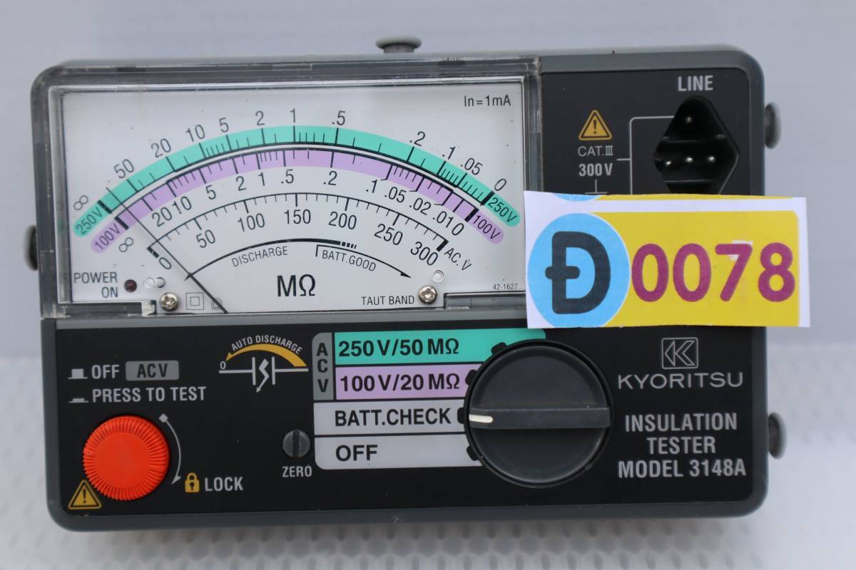Yahoo!オークション - D0078 T KYORITSU 絶縁抵抗計 MODEL 3148A