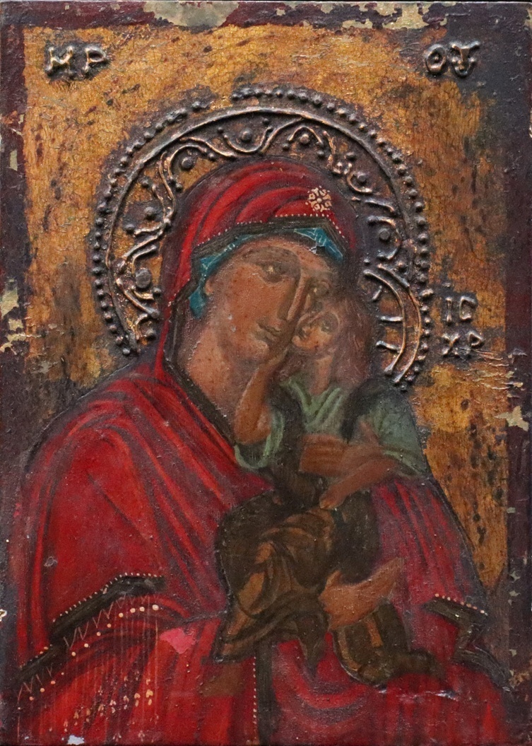 Yahoo!オークション - 【宙】希少 キリスト教 イコン画 板に油彩 宗教...