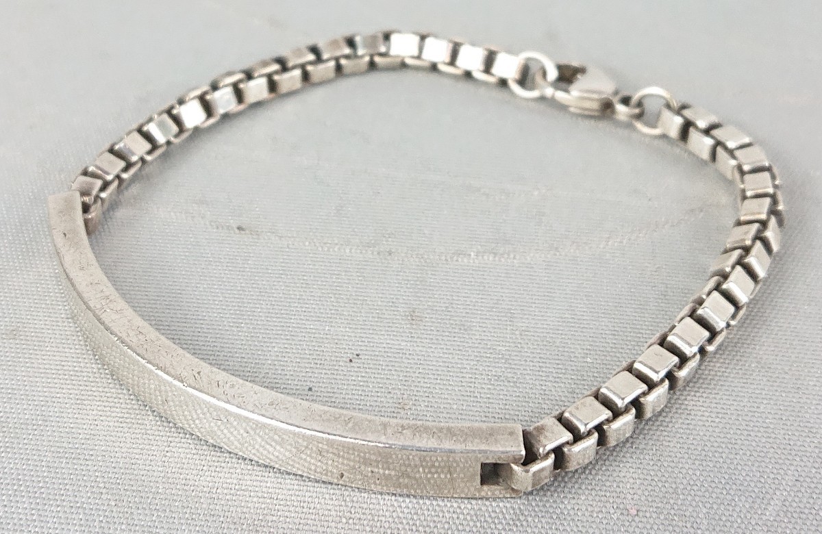 代購代標第一品牌－樂淘letao－J25AF6 TIFFANY&Co. ブレスレット ティファニー ベネチアン リンク プレート 925 シルバー アクセサリー 約19cm