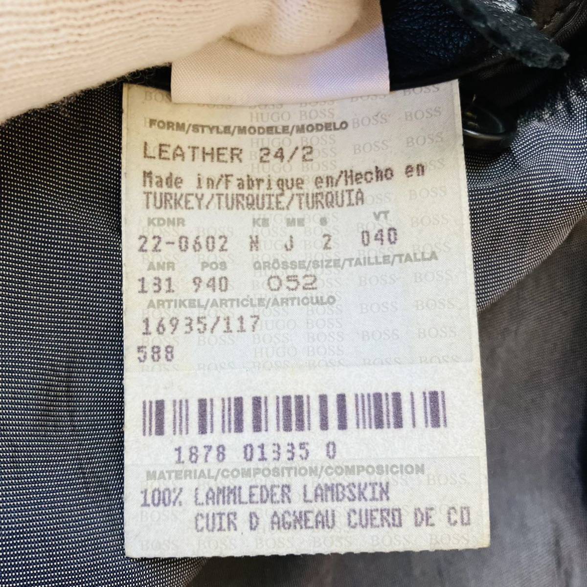 代購代標第一品牌－樂淘letao－ヒューゴボス 『希少のXL！極上トロ感』 HUGO BOSS ライダースジャケット ラムレザー 羊革 シープスキン ブラック 52 XLサイズ