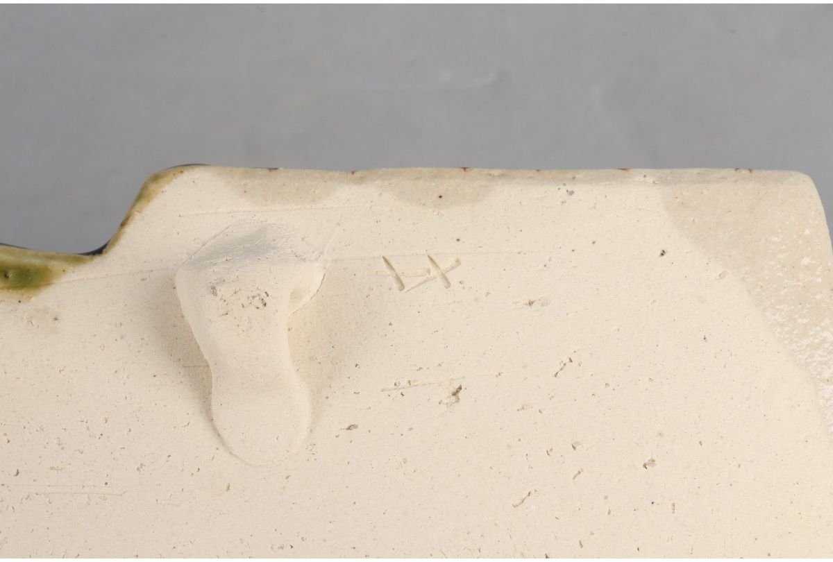 代購代標第一品牌－樂淘letao－[URA]加藤芳右衛門 造/織部草文向付5客/共箱/12-10-181 (検索)骨董/黄瀬戸/織部/美濃焼/志野/瀬戸/小鉢/銘々皿/割烹/和食/飾物/懐石