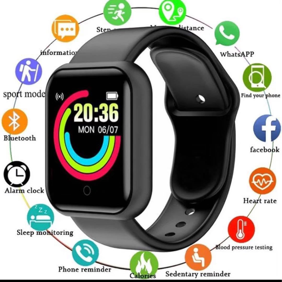 Yahoo!オークション - Y68白 メンイン画面自由変更 スマートウォッチ ...