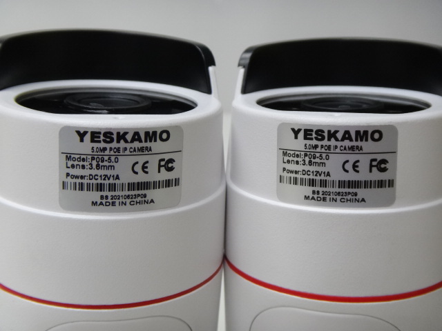 Yahoo!オークション - 【315】 YESKAMO 防犯カメラ 2台 5.0MP POE IP C...