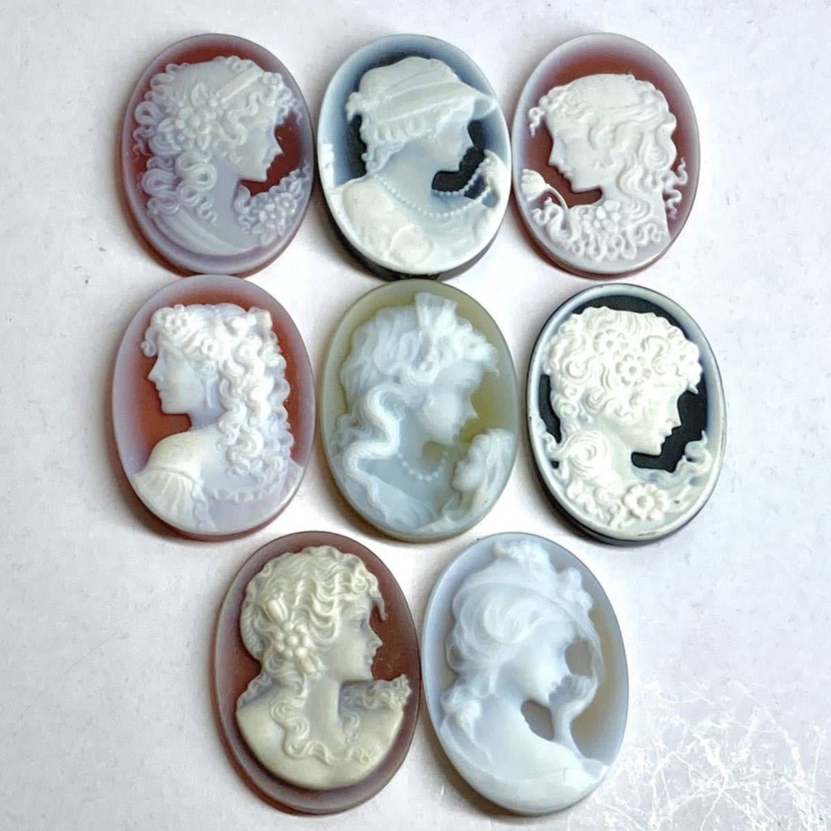 Yahoo!オークション - ストーンカメオ8点おまとめ17.5g o 87.5ct ルー...