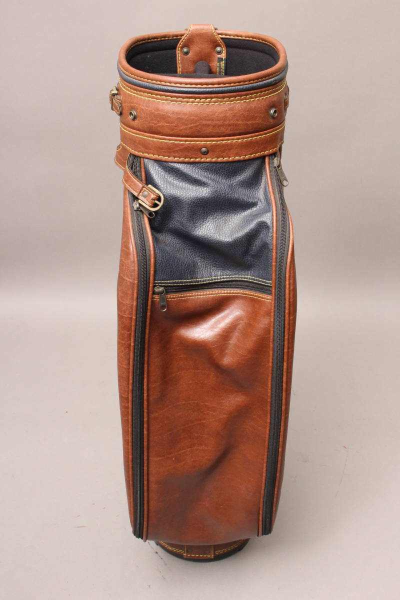 代購代標第一品牌－樂淘letao－100円～【美品】St.Andrews LINKS セントアンドリュース キャディバッグ《7.5型》カート 6分割 ブラウン レザー ゴルフバッグ ＃160※G201