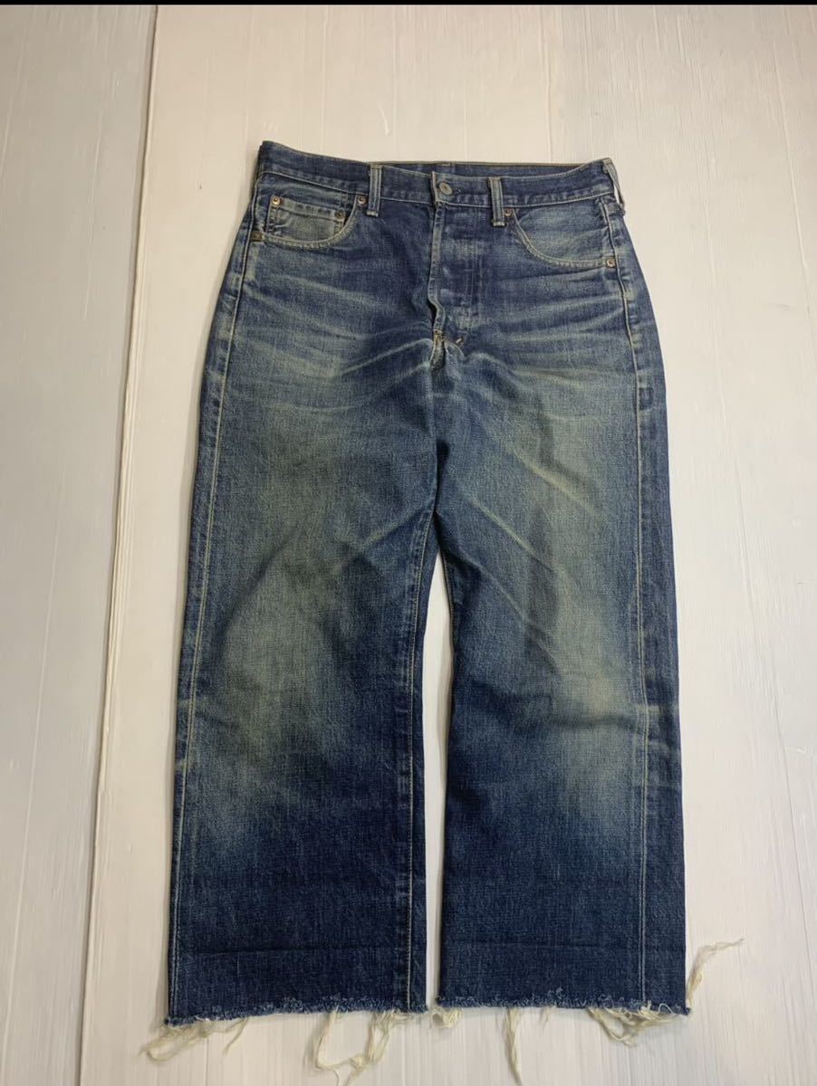 代購代標第一品牌－樂淘letao－50's ヴィンテージ LEVI'S リーバイス 501XX 日本製復刻 503BXX 濃淡 赤耳 & BIG E デニム ジーンズ パンツ W31 L34約 ...