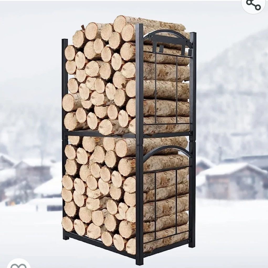 Yahoo!オークション - y81@KUZRZNH 薪棚 薪ラック ログラック 2層 炭素...