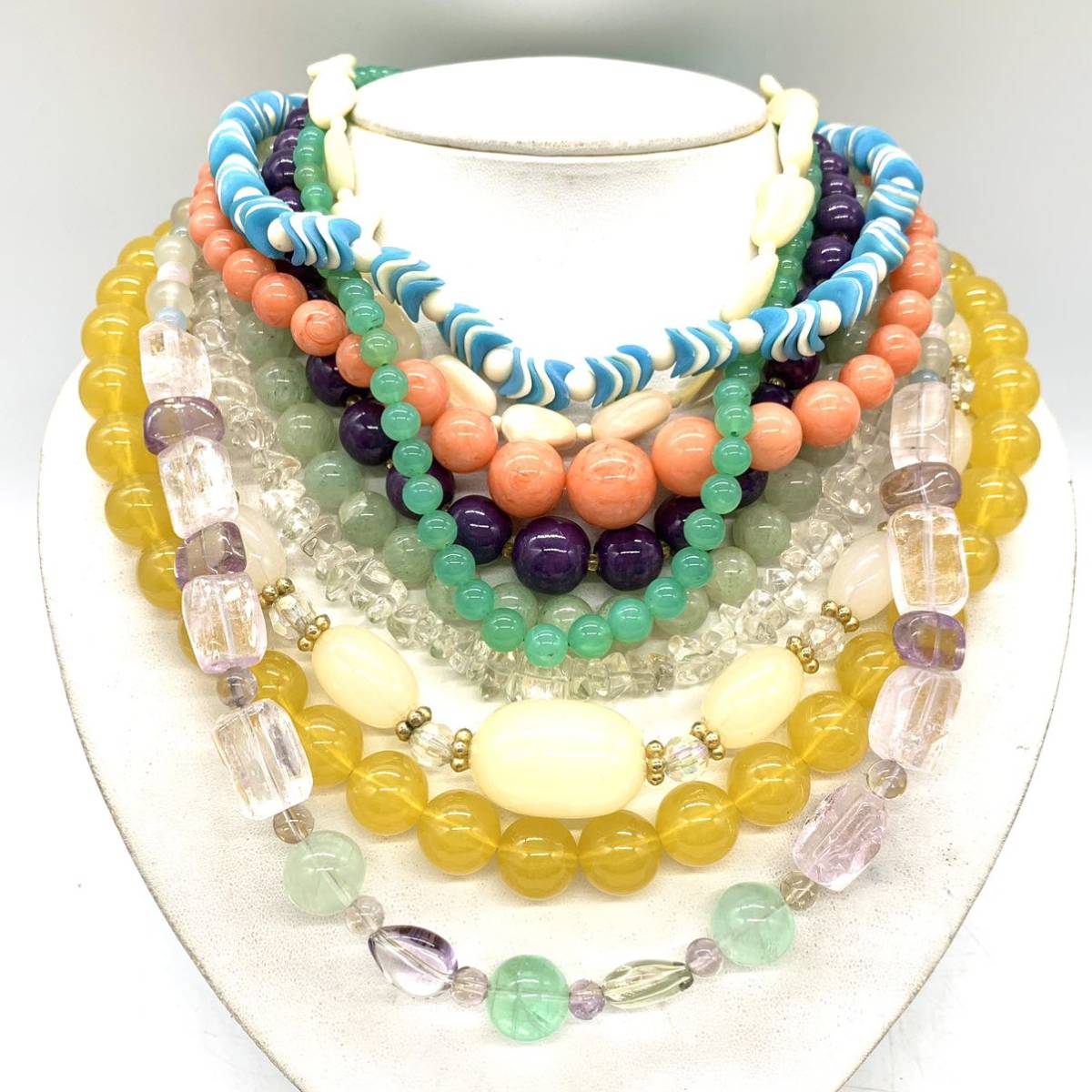 Yahoo!オークション - ネックレス10点おまとめ o約412gフローライト ...