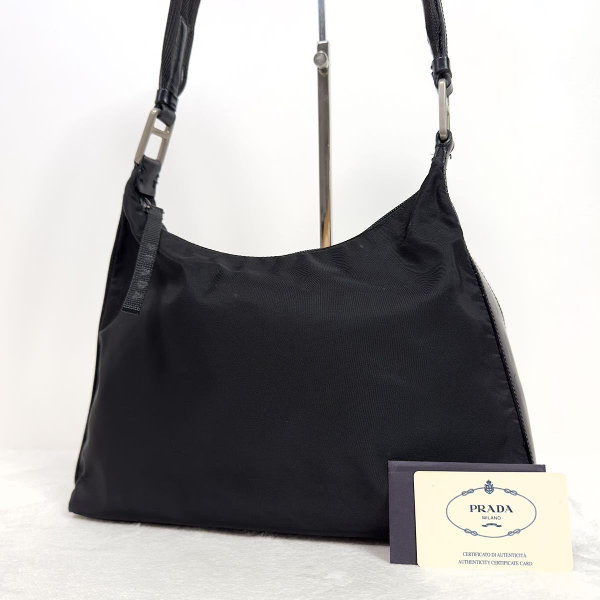 1円〜 PRADA プラダ ワンショルダーバッグ ショルダーバッグ 刻印ロゴ レザー ナイロン B9301 テスート NASTRO ブラック NERO 黒(ショルダーバッグ)｜売買された ...