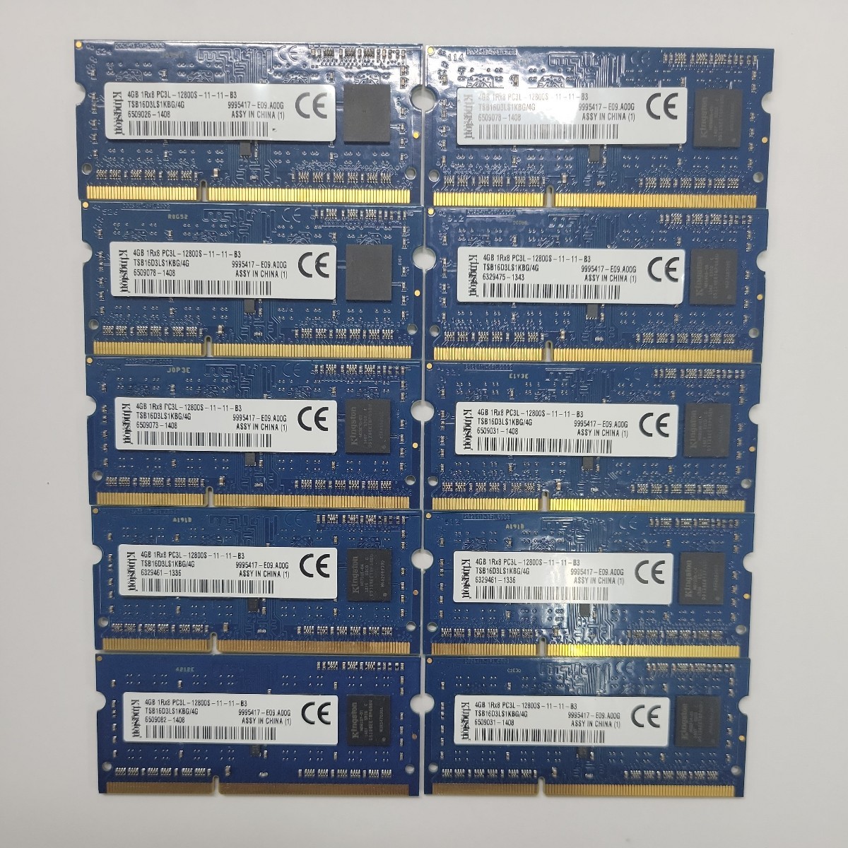 10枚セット 4GB DDR3 kingston 1R×8 PC3L 12800S 11-11-B3 S.O.DIMM 204pin ノートPC用メモリ P01452(4GB)｜売買された ...