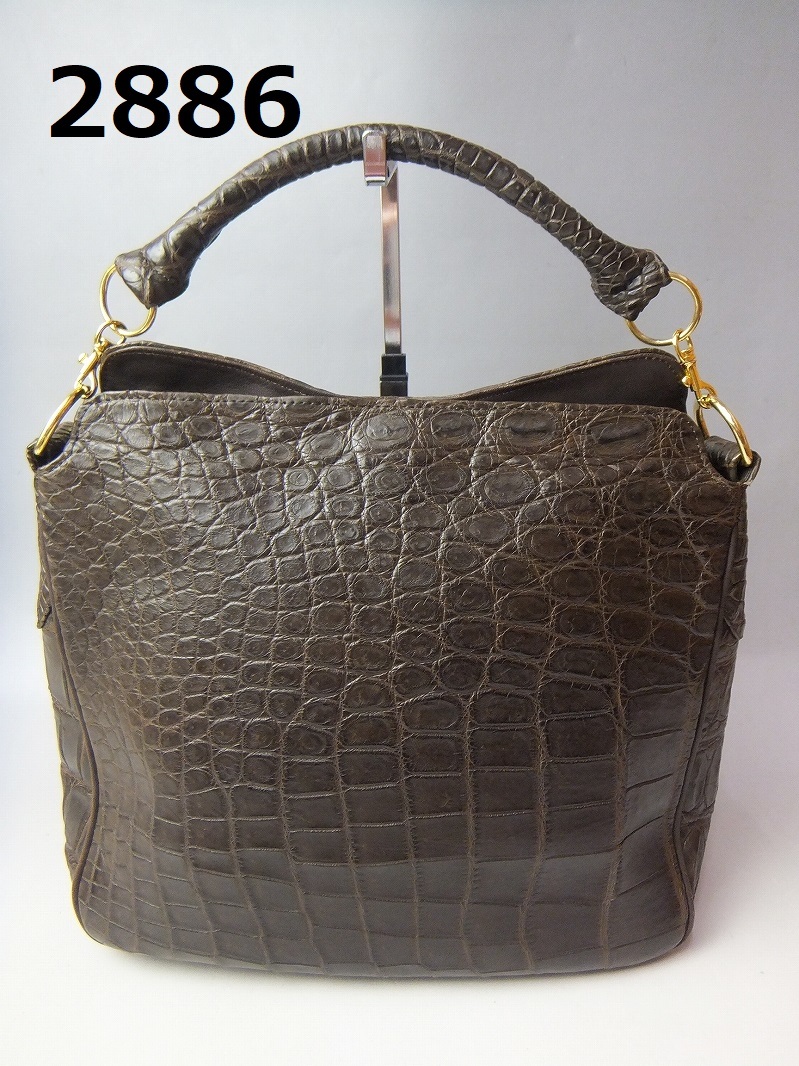 Yahoo!オークション - BR-2886 HOFF MANN 本クロコダイル 2way バッグ/...