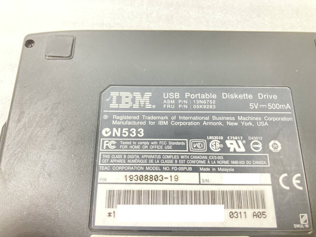 Yahoo!オークション - IBM USB接続外付けFDD 13N6752 05K9283 中古動...